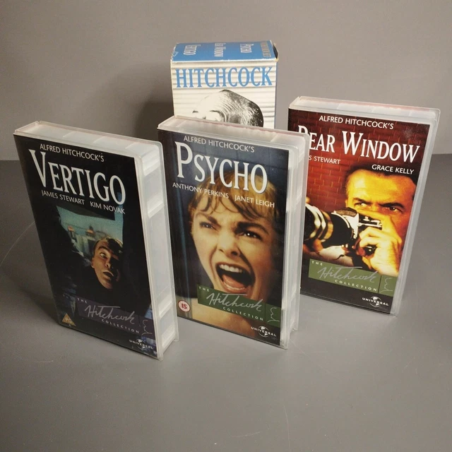 HITCHCOCK VHS BOX Set Psycho Rear Window Vertigo 3 Video Cassette Tapes ...