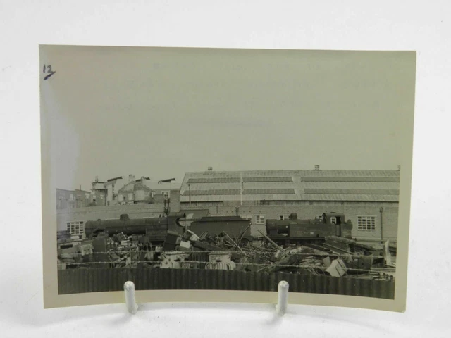 VINTAGE REAL PHOTOGRAPH LNER 63842 Cashmores Scrap Yard railway train ...