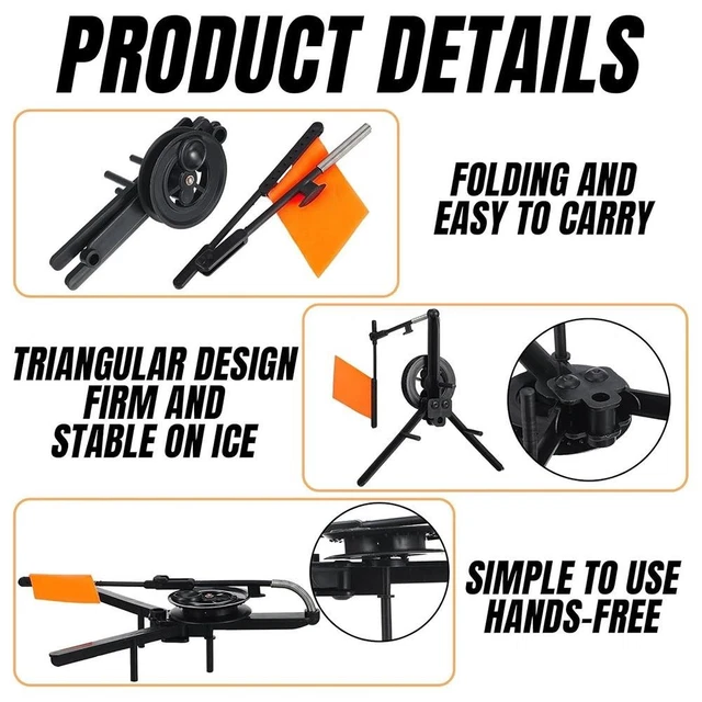 PORTABLE TRIANGULAR ICE Fishing Platform Flag Marker ...