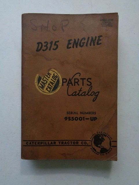 1959 VTG CATERPILLAR Tractor Master Parts Catalog D315 Engine S/N ...