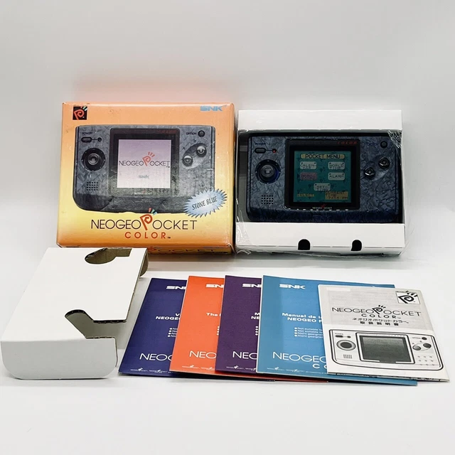SNK NEO GEO Pocket Color Stone Blue Game System W/ Original Box Tested ...