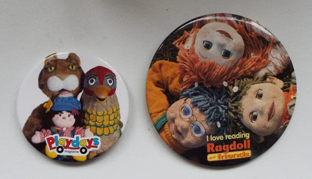 RAG DOLL AND Playdays, Magazine Badges £2.99 - PicClick UK