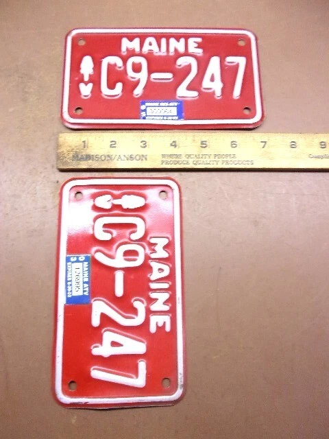 TWO (2) MAINE ATV License Plates 4" x 7" Tag # C9-247 Fluorsescent ...