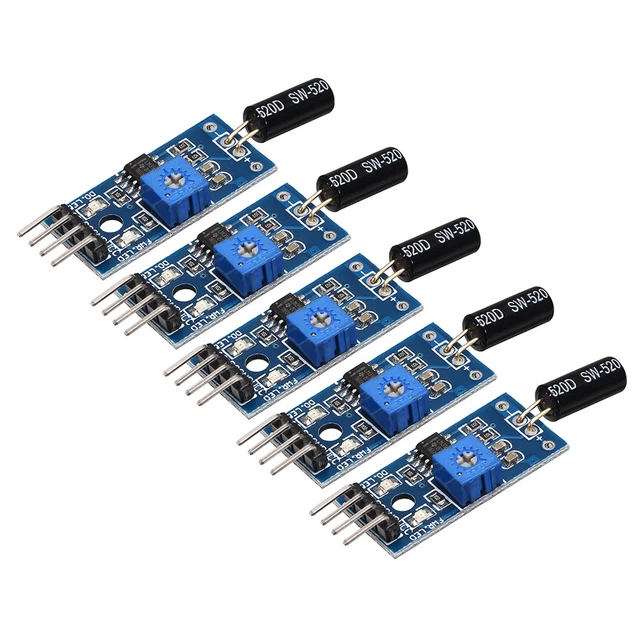 ANGLE SENSOR MODULE SW-520D Ball Switch Tilt Sensor Module for Arduino ...