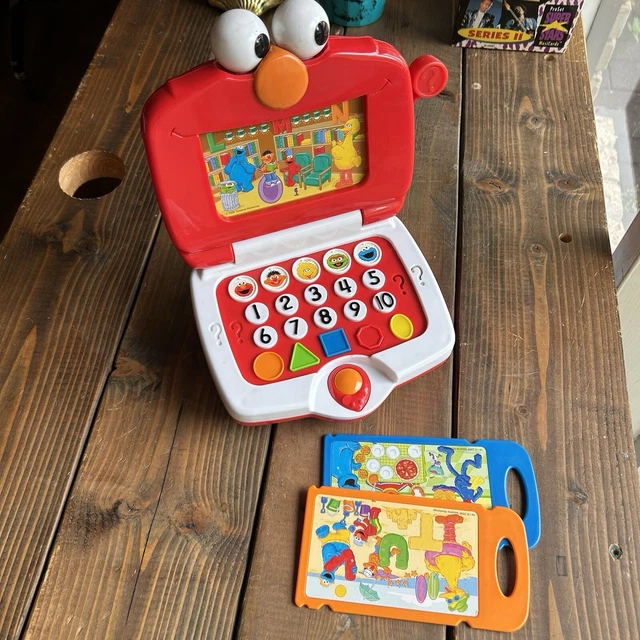 MATTEL SESAME STREET Elmo Talking Laptop Computer 2006 3 Learning Cards ...