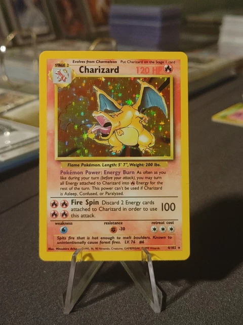 POKÉMON TCG CHARIZARD Base Set 4/102 Holo Unlimited Holo Rare EX-NM EUR ...