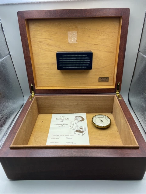MICHAEL DIXON MODEL A Humidor Cherry Cigar Wood Box Handmade USA £186. ...