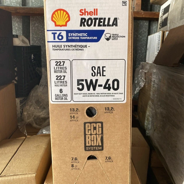 SHELL ROTELLA T6 Full Synthetic 5W-40 Diesel Engine Oil (6 Gallon ...