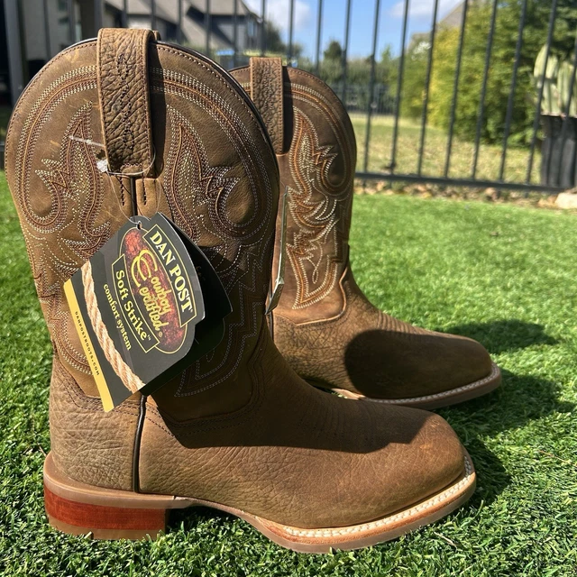 DAN POST MEN’S 8.5 D Cowboy Boots Square Toe Brown Kim Style DP5171 NWT ...