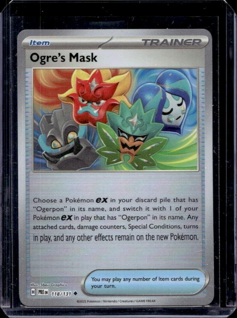 2025 POKEMON SV Prismatic Evolutions Ogre's Mask Reverse Holo Poke Ball ...