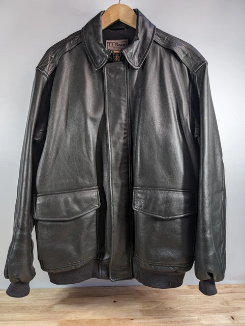 LL BEAN FLYING Tiger A-2 Brown Goatskin Leather Flight Bomber Jacket ...