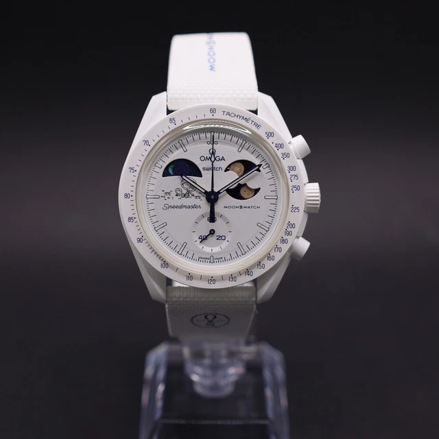 SWATCH OMEGA MISSION to Earthphase Moonshine Gold Moonswatch White ...