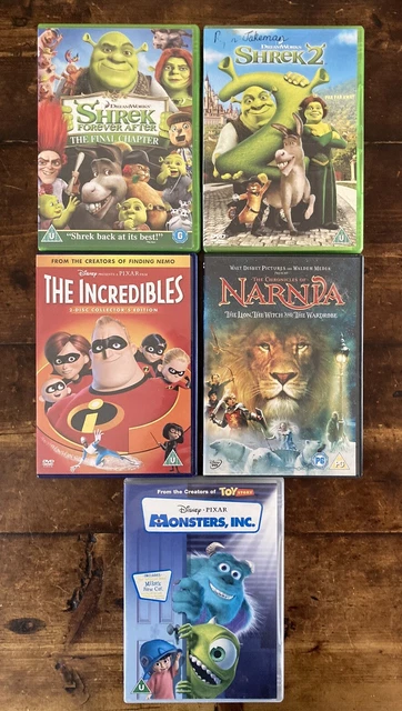5 DVDS BUNDLE: Incl Shrek, The Incredibles, Monsters Inc & Narnia EUR 6 ...