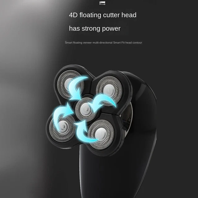 RASOIO TESTA CALVA Elettrico Uomo Display LED Naso Capelli Barba ...