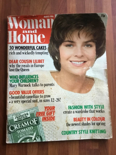 VINTAGE WOMAN AND Home Magazine March 1986 Queen Elizabeth Baking ...