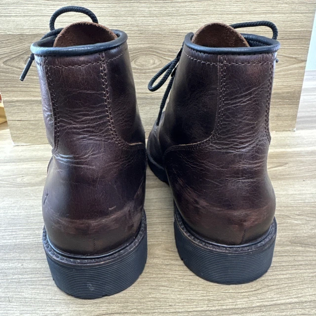 FRYE DAWSON MEN'S Leather Lug Workboot Ankle Boots Mahogany Size 13 ...