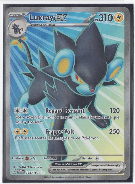CARTE POKÉMON LUXRAY ex Full Art Masquerade Crépusculaire 195/167 EUR 5 ...