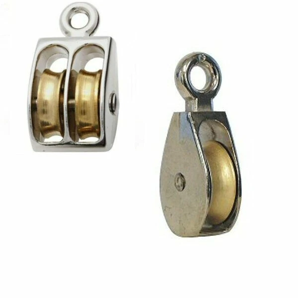 PULLEY ZINC SINGLE / Double with Cast Wheel 20mm-50mm Awning Washing ...