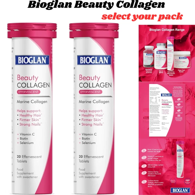 BIOGLAN BEAUTY COLLAGEN Supplement Effervescent 20 Tablets per Tube ...