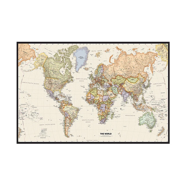 MAP OF THE World Large Wall Map Poster Decor 5X3Ft £9.26 - PicClick UK