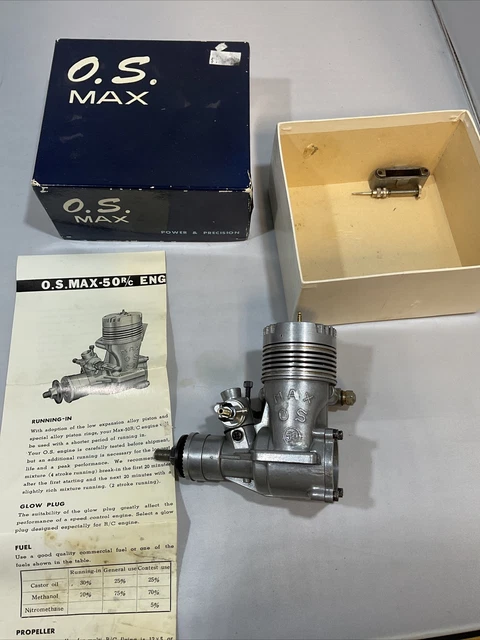 VINTAGE OS MAX 50 R.C. For Nitro/Glow Model Airplanes Original Box W/O Muffler $89.99 - PicClick CA