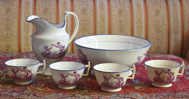 A RARE PART set of antique Adam Buck porcelain tea service A/F EUR 109 ...