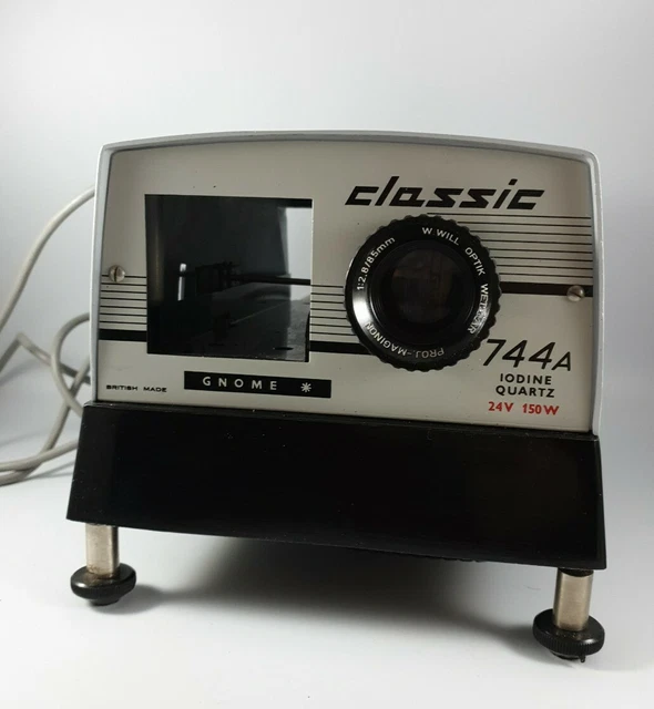 VINTAGE 60'S GNOME classic 744a 2x2 slide projector with Leather Bag ...