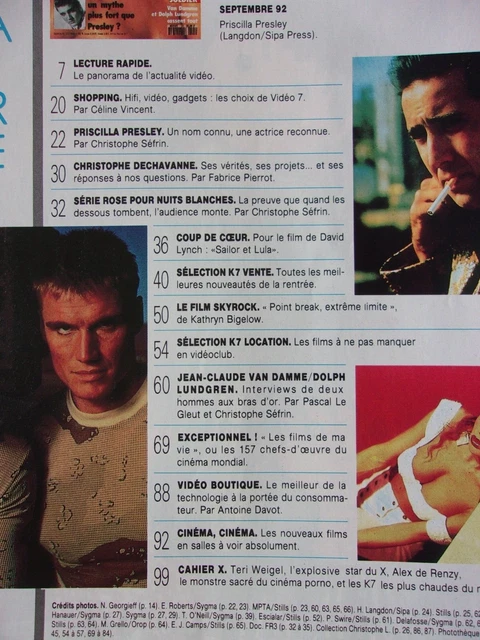 VIDEO 7 N°125 : Priscilla Presley-Van Damme-Teri Weigel-Mel Gibson ...