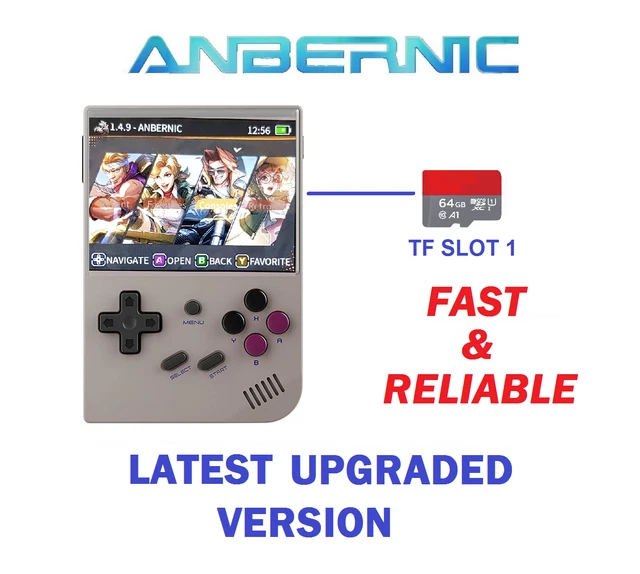 ANBERNIC RG35XX 64 GB scheda micro SD TF di ricambio aggiornamento ...