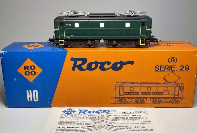 ROCO 4192A BELGIAN Serie 29 SNCB Electric Loco 2911 in Green - HO Gauge ...