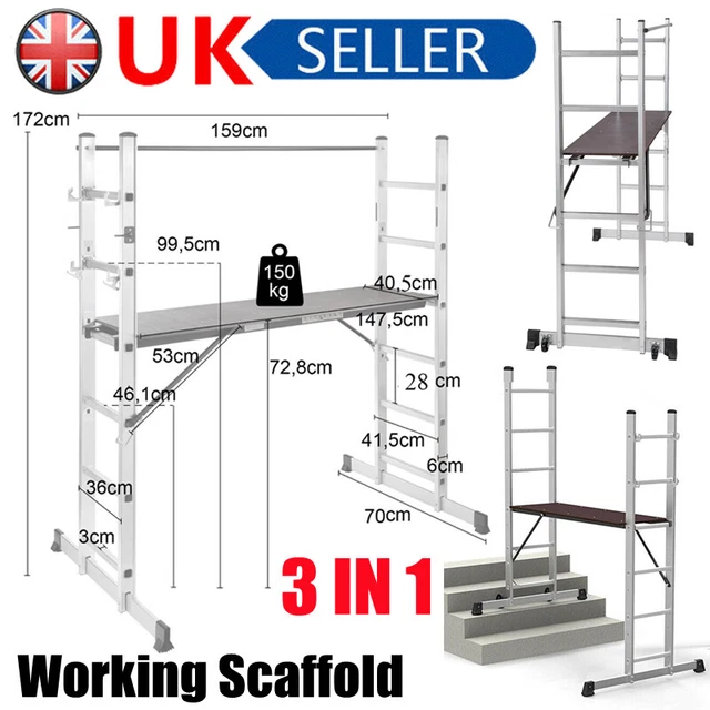 6 STEPS SCAFFOLD Scaffolding Tower Aluminium Step Ladder Platform ...