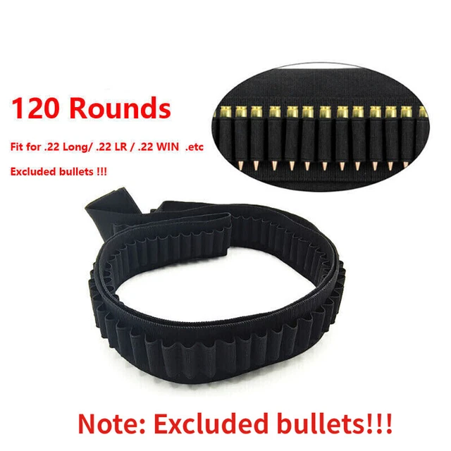 120 ROUND RIFLE Bullet Cartridge Ammo Belt Shell Holder For .22 Long ...