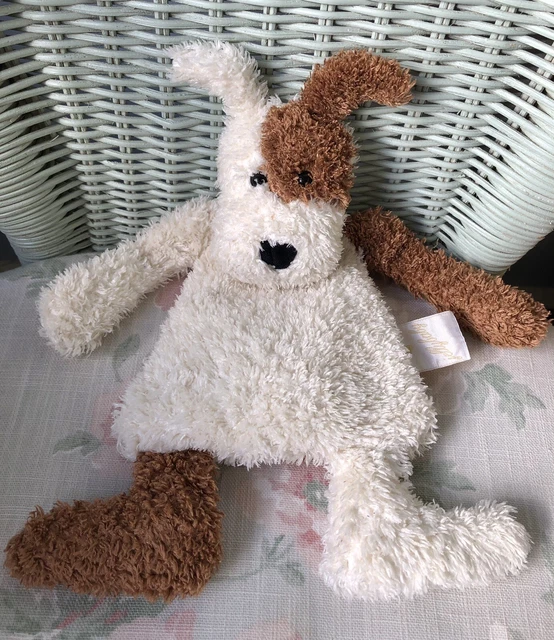 VINTAGE JELLYCAT JELLY Baby Puppy Dog Soft Toy Comforter Soother Cream ...