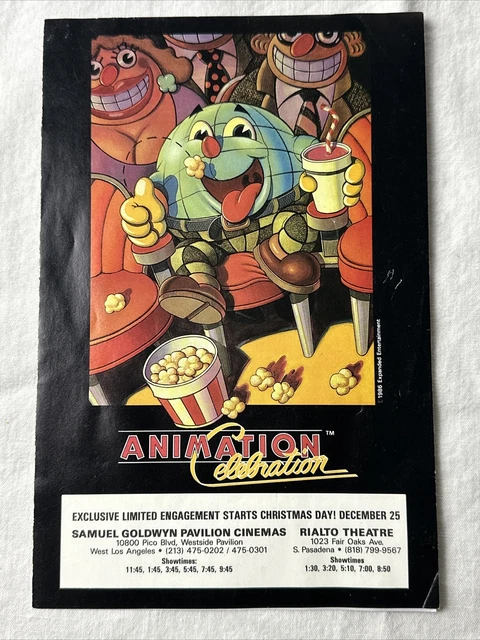 1986 ANIMATION CELEBRATION Brochure Pixar Sally Cruikshank Richard ...