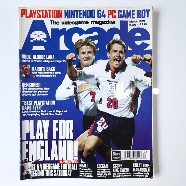 ARCADE MAGAZINE PLAY For England, Mario N64 PlayStation PC March 1999 ...