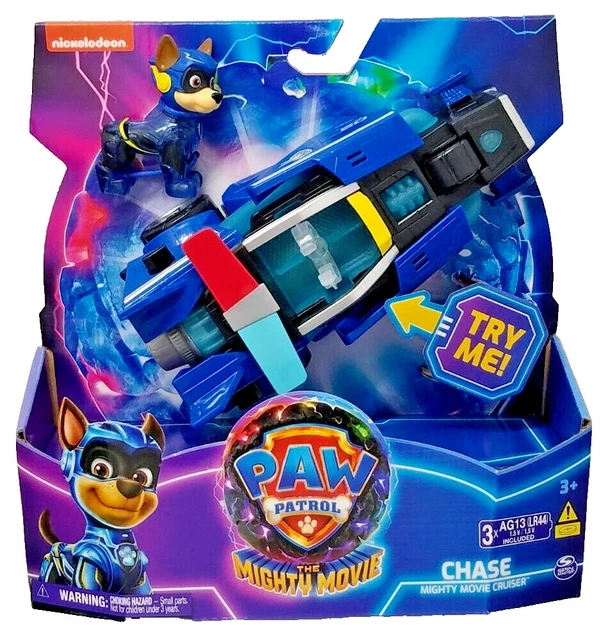 PAW PATROL THE Mighty Movie CHASE CRUISER & FIGURINE Lights Sounds 2023 ...