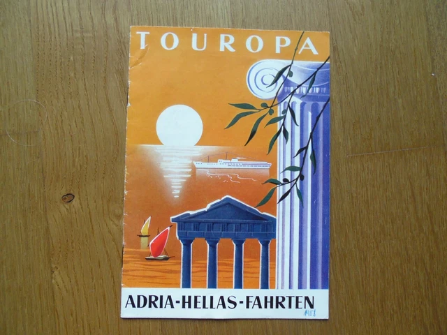 REISEPROSPEKT TOUROPA MITTELMEER, vintage, späte 1950er EUR 3,90 ...