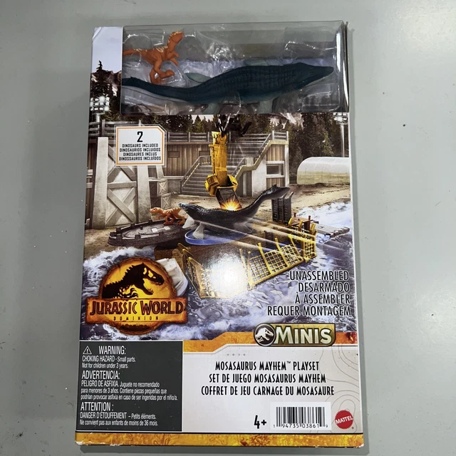 MATTEL JURASSIC WORLD Dominion Minis Mosasaurus Mayhem Playset Mini ...