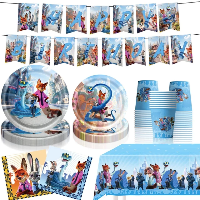 DISNEY ZOOTOPIA 2 Birthday Tableware Plates Party Supplies Balloons ...