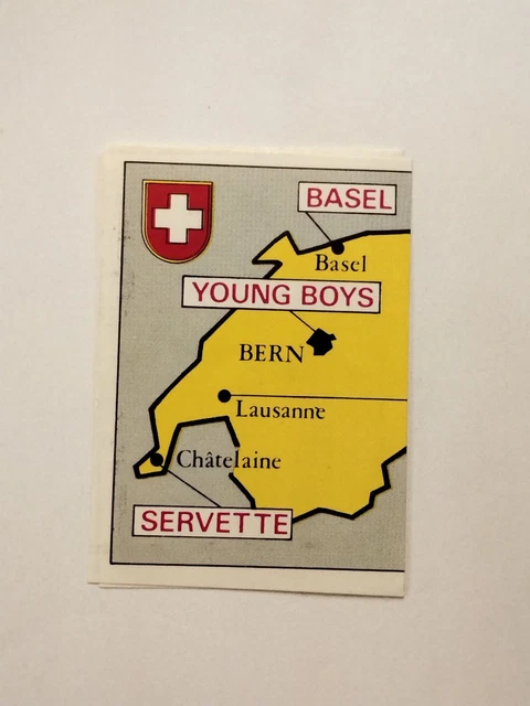 FIGURINA FOOTBALL CLUBS PANINI 1975 MAP OF SWITZERLAND n 130 REC EUR 1 ...