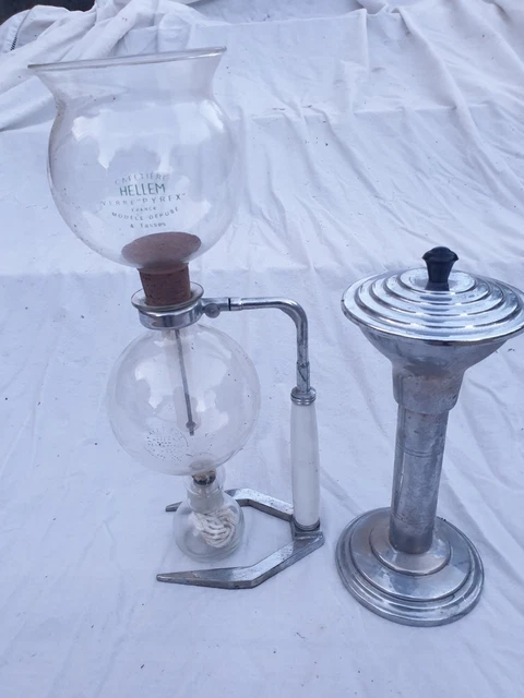 CAFETIERE HELLEM VINTAGE 4 Tasses Pyrex A Depression Ancienne EUR 35,00 ...