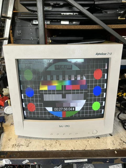 VINTAGE GAMING SAMPO AlphaScan 712 KM-712 16" CRT VGA Computer Monitor ...