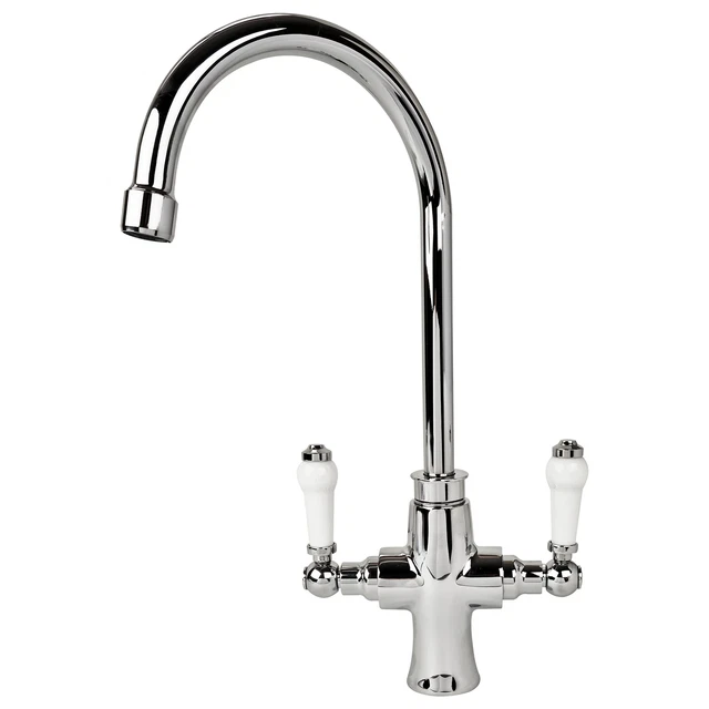 KITCHEN SINK MIXER Tap Traditional Swivel Victorian Style Dual Lever ...
