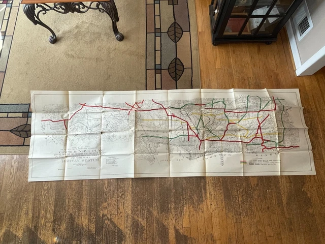1930 HIGHWAY DEVELOPMENT Map of Newark Bay New Jersey Meadowlands 94" x ...