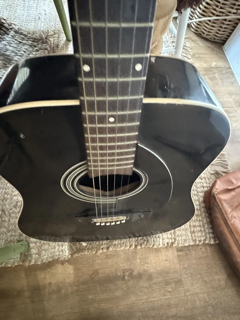 VINTAGE EKO ACOUSTIC Guitar Black Italy Rare Patina £89.07 - PicClick UK