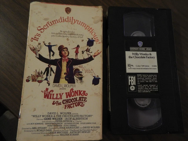 WILLY WONKA & The Chocolate Factory Vhs Comedy Kids Gene Wilder 1986 ...
