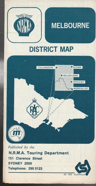 OLD AUSTRALIAN MAP , Nrma , Melbourne District Map $11.52 - PicClick AU
