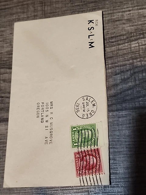 US GEORGE WASHINGTON 2c Red 1c Green STAMPS Used Unchecked Envelope - # ...