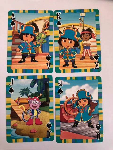 DORA EXPLORER PIRATE Girl Boot Monkey Diego Cartoon Swap Playing Cards ...