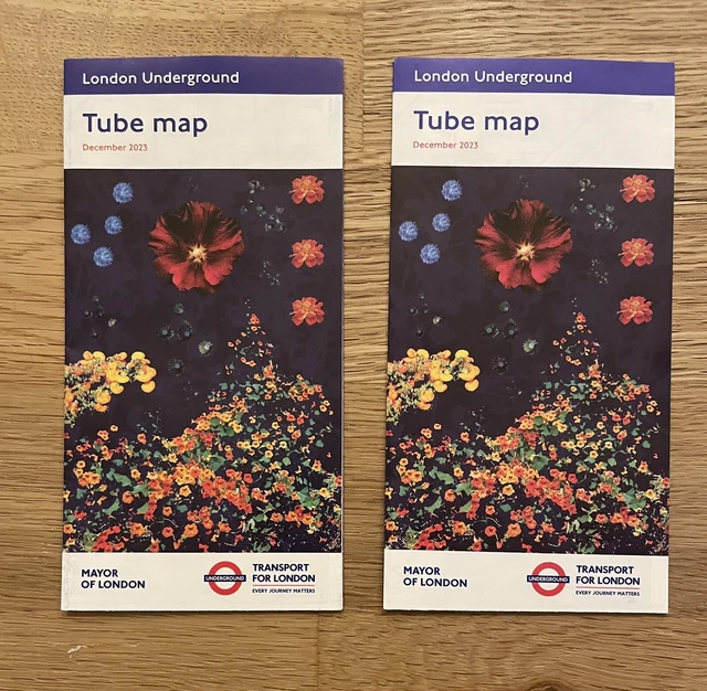 LONDON UNDERGROUND TUBE Maps 2 Different From December 2023 £1.50 ...